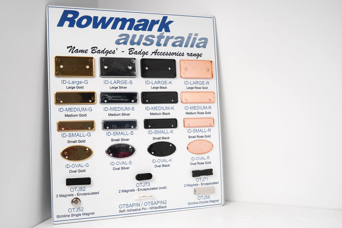 The Name Badge Range Sample Chart – Rowmark Australia